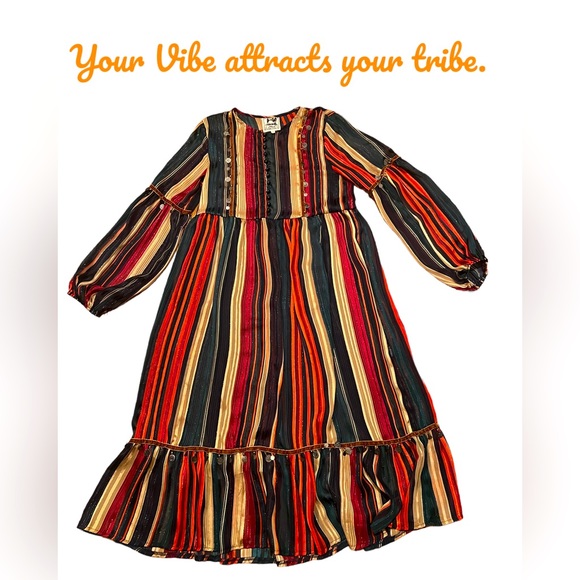 Jaase | Dresses | Womens Jaasse Gypsy Boho Semi Sheer Striped Maxi ...